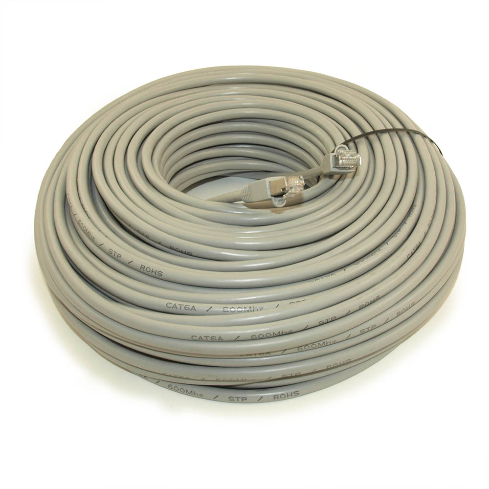 My Cable Mart - 200ft Cat6A SHIELDED Ethernet RJ45 Patch Cable,Stranded ...
