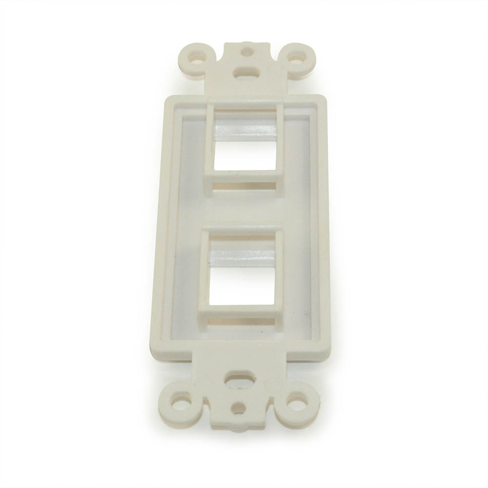 My Cable Mart - Wallplate: 2 Open Keystone Decora Plate Insert, White