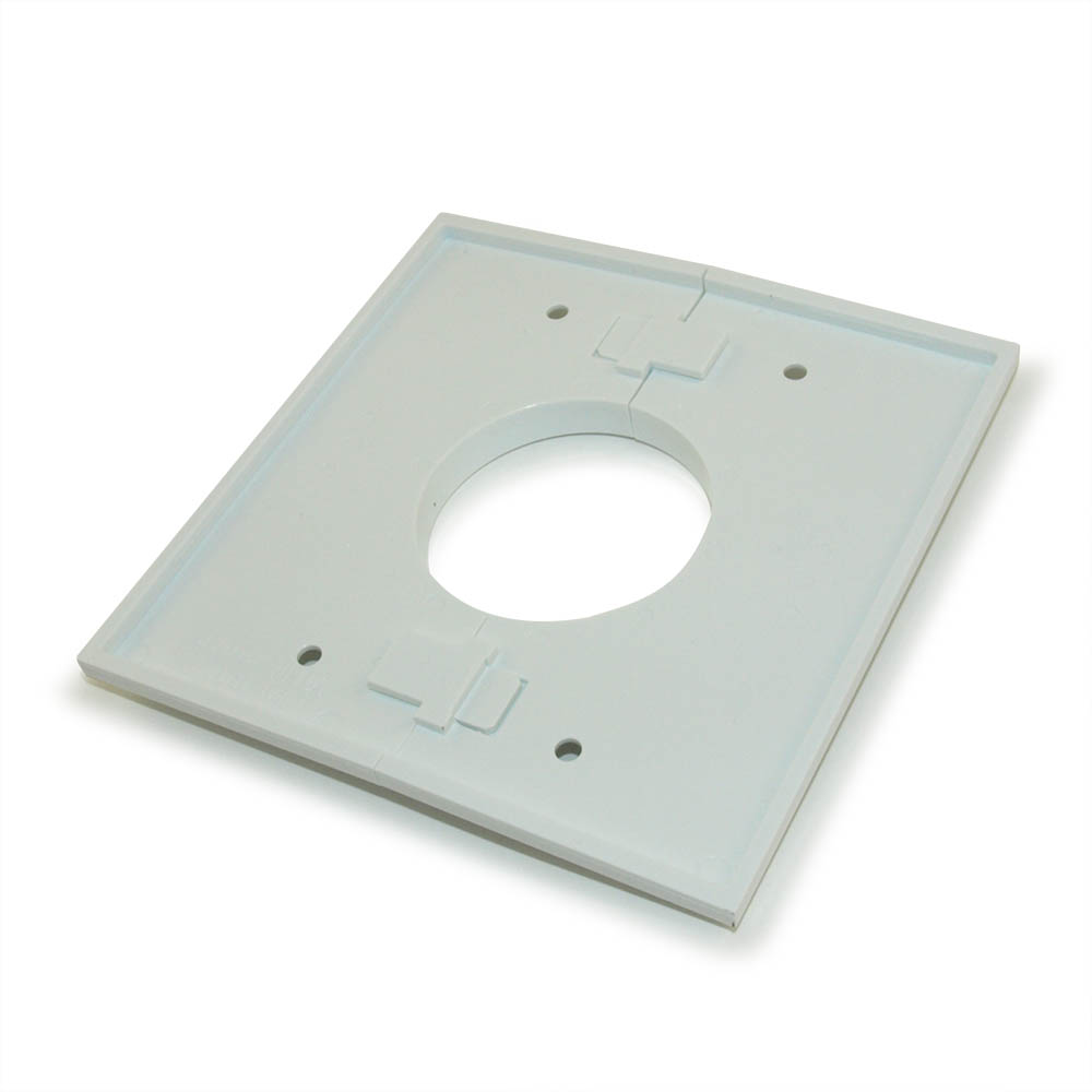 My Cable Mart - Wallplate: Double-Gang Pass-Thru Wallplate Split-Port