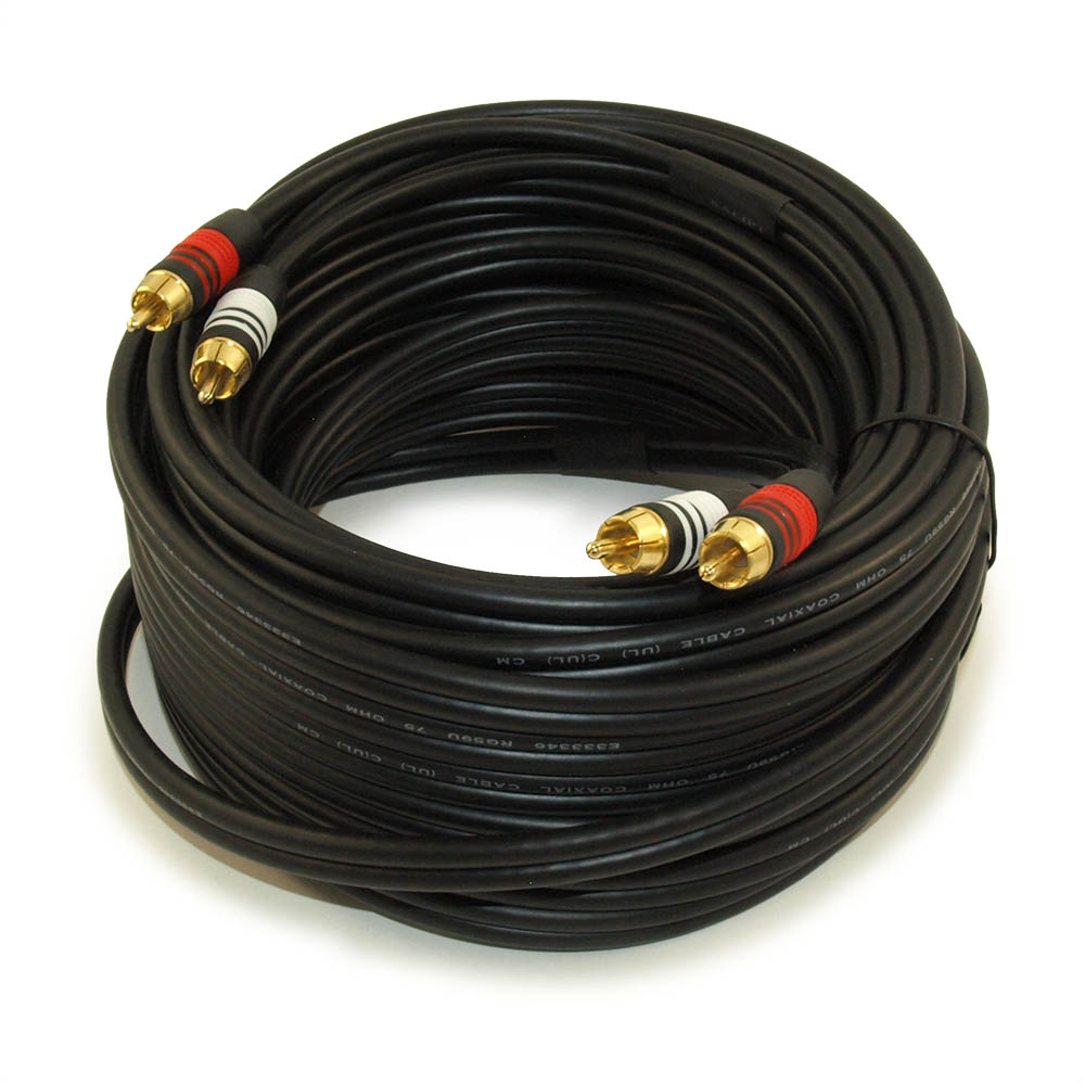 My Cable Mart - 50ft 2 Wire RCA Premium Component Audio Cables, 24K ...